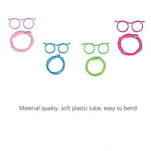 Flexible Soft Silly Straws, 8PCS Drinking Straw Eye Glasses, Silly Straw Glasses drinking Tube for Kids Party, Birthday, Fun Party