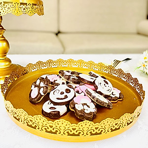 5 Pcs Cake Stands Set Gold Metal Cupcake Holder Dessert Display Plate Serving Platter Decoration for Baby Shower Wedding Birthday Party