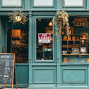 BAZIC For Lease Sign 12"x16", For Rent Rental House Home Apartment Car Auto Store Shops Business Waterproof Indoor Signage, 1-Pack