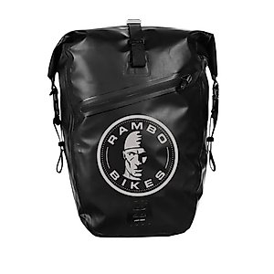 Rambo Bikes Waterproof Bag - 27L Capacity Pannier Bike Bag - Durable and Multifunctional Bike Storage Saddle Bag - Waterproof and Wear-Resistant Double Coated PVC - Secure and Easy Attach System
