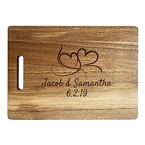 Custom Engraved Wooden Cutting Board Charcuterie Cheese Board Personalized with Custom Text or Message Acacia Wood (10 X 14)