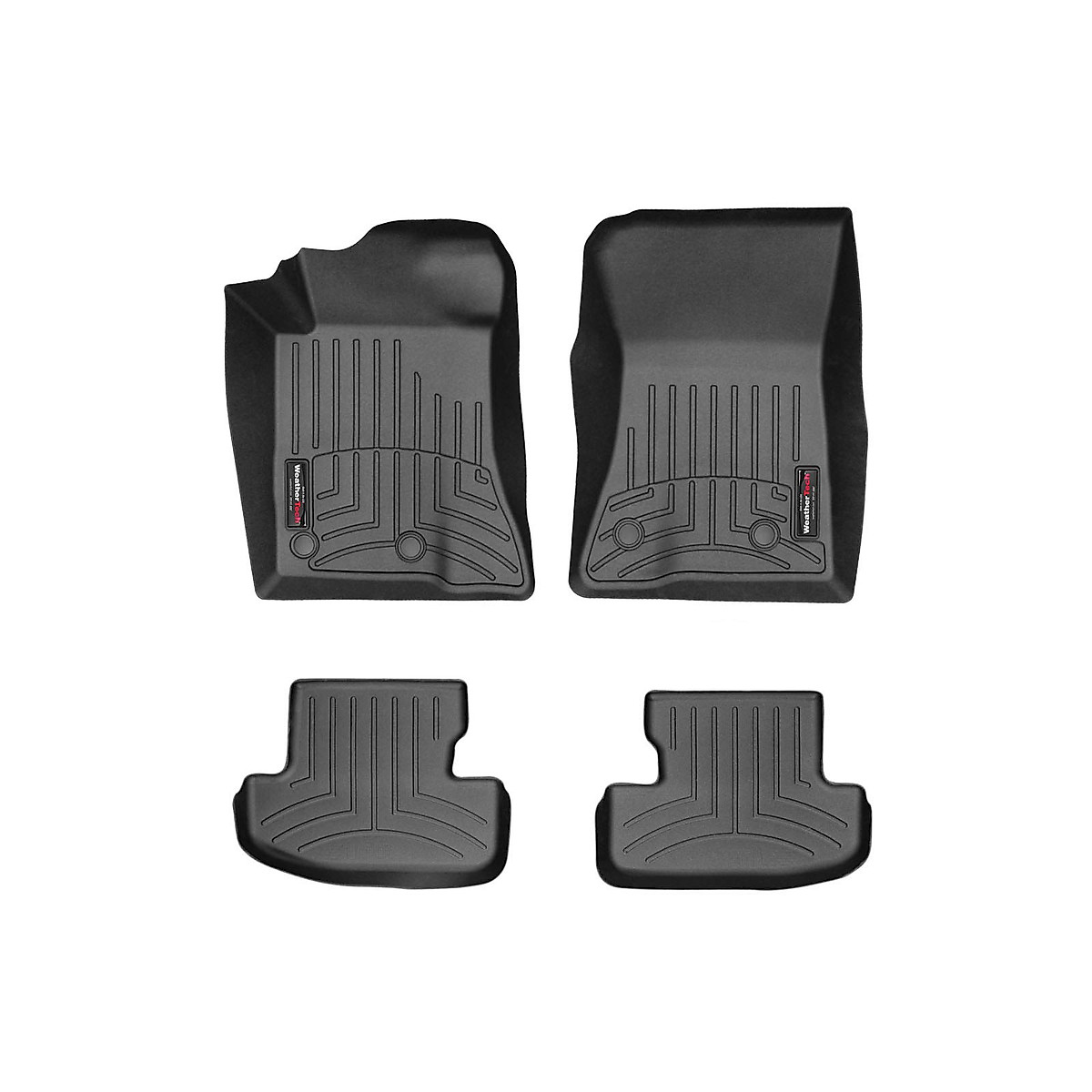 WeatherTech Custom Fit FloorLiners for Ford Mustang, Shelby GT350, Shelby GT350R, Shelby GT500, Mach 1-1st & 2nd Row (44699-1-2), Black