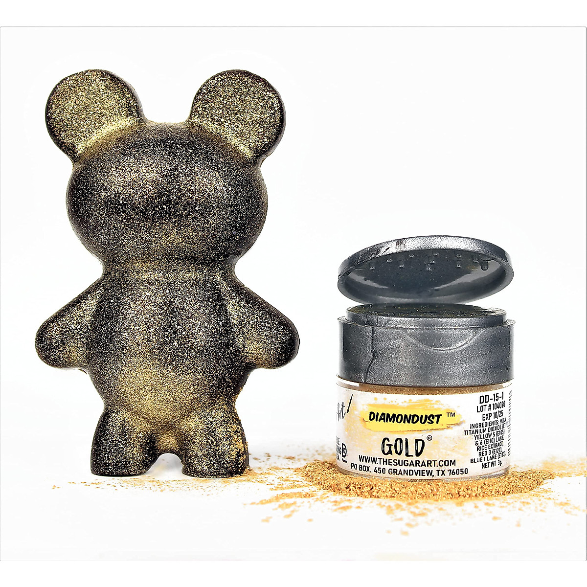 Gold Edible Glitter for Drinks, Cocktails, Cake Decorating, Strawberries, Chocolates & More | No Taste | 4g | 100% Food-Safe | Kosher, Vegan, Gluten & Nut Free | DiamonDust by The Sugar Art …