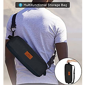 AnYoker Camping Chair, 2 Way Compact Backpacking Chair, Portable Folding Chair, Beach Chair with Side Pocket and headrest, Lightweight Hiking Chair 0166 (Ink)