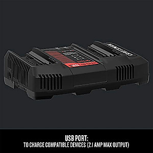 CRAFTSMAN V20 Battery Charger, Dual Port, 2.0-Ah (CMCB124)