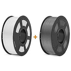 PLA+ 3D Printer Filament 1.75mm, SUNLU PLA Filament PRO, Dimensional Accuracy +/- 0.02 mm, 1 kg Spool, 1.75 PLA Plus, White+Grey