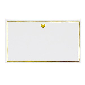 Santa Barbara Design Studio Place Cards Gold Foil Party Tabletop Décor Food Identifying or Name Card Set, 36-Count, Gold Heart
