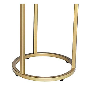 Studio Designs Home Camber Modern 20" and 14.5" Round Set of Nesting Tables in Gold/Clear Glass