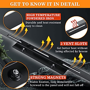 Grisun Wind Guards for Blackstone 28 inch Griddle, Powder Coated Steel Magnetic Wind Shields for Holding Heat, Grill Accessories for Blackstone, Compatiable with Side Shelf, Rear Grease Cup and Hood