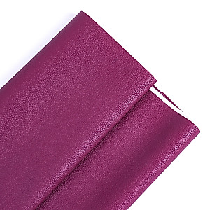 KASEELA Faux Leather Sheets, Lychee Texture Surface Vinyl Large Size 54'' X 36'' inch 1Yd Synthetic Fabric for Upholstery Crafts, DIY Sewings, Handbag, Furniture Repair Work (Purple, Cut by The Yard)