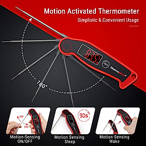 ThermoPro TP19 Waterproof Digital Meat Thermometer for Grilling + ThermoPro TP06B Digital Grill Meat Thermometer with Probe for Smoker Grilling Food BBQ Thermometer