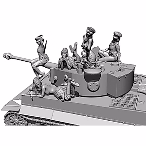 1/35 Resin Soldier Figure Model Kits DIY Beauty 5 Set Soldier colorless and self-Assembled YFWW-2158 (Without Tank)