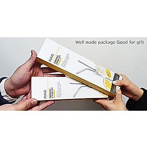 IFUNiD Reusable Stainless Steel Straws 12pcs Set with 2pcs cleaning brushes various size straws for various liquids for a safer earth.