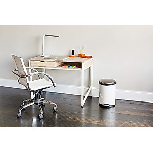 Safco Products 9901WH Ellipse Step-On Waste Receptacle, 3-Gallon, White