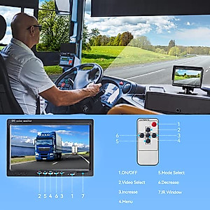 Backup Camera System, Rear View Camera 7'' Monitor Kit FHD 1080P Back Up Camera for Car Truck RV Minivan Waterproof Night Vision, Dual Channel Easy to Install Wired Camera
