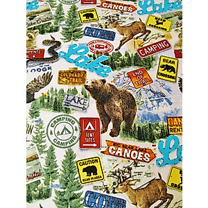 Mountain Adventures Tea Towels (Set of 2) Made in the USA Wildlife Outdoor Theme Cabin RV Print