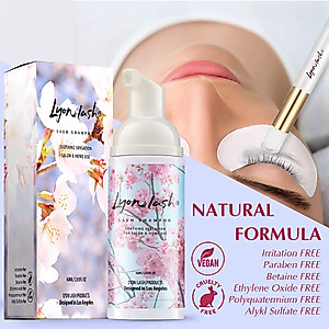 Lyon Lash Eyelash Extension Shampoo, Gentle Formula Paraben Free, Oil Free Foam Cleanser Kit | Remove Eye Makeup | Salon And Home Use
