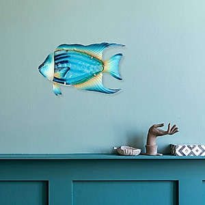 Maansfy Metal Fish Wall Decor Bathroom Garden Art Hanging Glass Decoration for Patio…