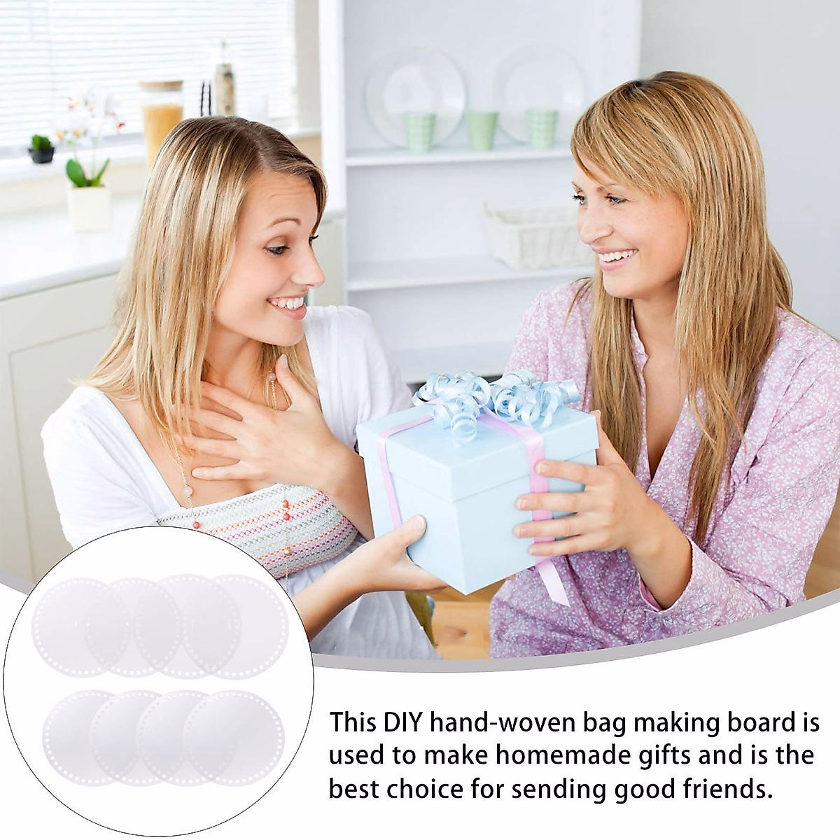 EXCEART Woven Baskets Braid Tool Acrylic Board Bag 8pcs Plastic Canvas Sheet for Eembroidery Yarn Crafting DIY Handmade Materials (Round) Braid Tool Knitting Tools Round Basket