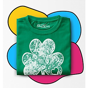 shop4ever Distressed Shamrock Heart St. Patrick's Day Toddler Cotton T-Shirt 3T Green