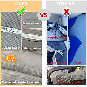 TECOSARA Patio Cushion Covers Replacement Outdoor Cushion Slipcovers Waterproof for Outdoor Furniture, 9 Pcs Patio Seat Cushions Replacement Covers for 5 Piece Outdoor Sectional Sofa, Grey