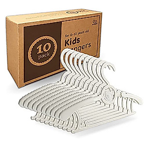 Baby Clothes Hangers, Adjustable Clothes Hangers for Infant and Baby- 10packs,, White