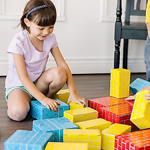 Melissa & Doug Jumbo Extra-Thick Cardboard Building Blocks - 40 Blocks in 3 Sizes, Cardboard Pretend Brick For Building