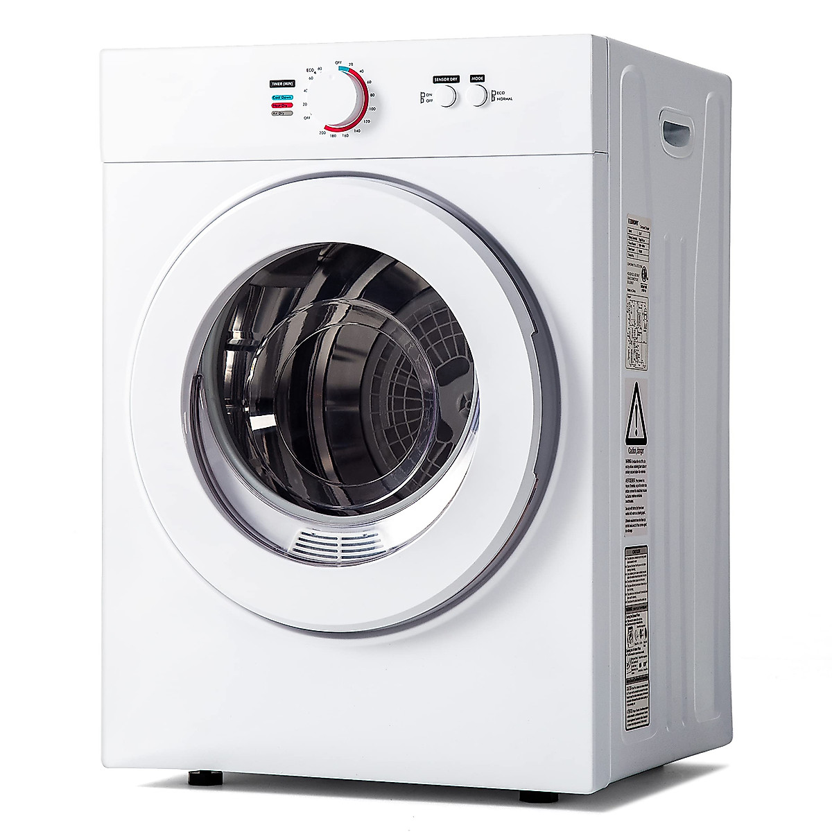 Euhomy Compact Laundry Dryer 1.8 cu.ft, Stainless Steel Clothes Dryers With Exhaust Pipe, Four-Function Portable Dryer For Apartments, Home, Dorm, White & BLACK+DECKER Small Portable Washer