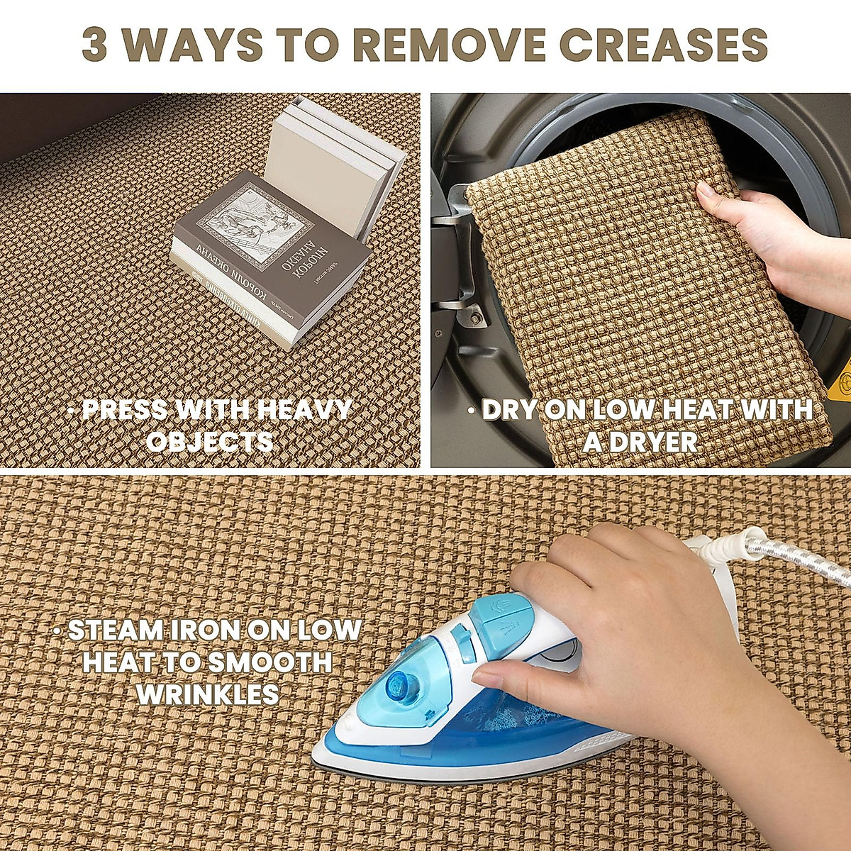 EARTHALL Boho Area Rug 2x3 Ft Washable Rugs for Entryway Braided Throw Rugs with Rubber Backing Door Mat Indoor Outdoor Entrance Small Cotton Woven Carpet for Kitchen Foyer Front Door, Tan/Brown