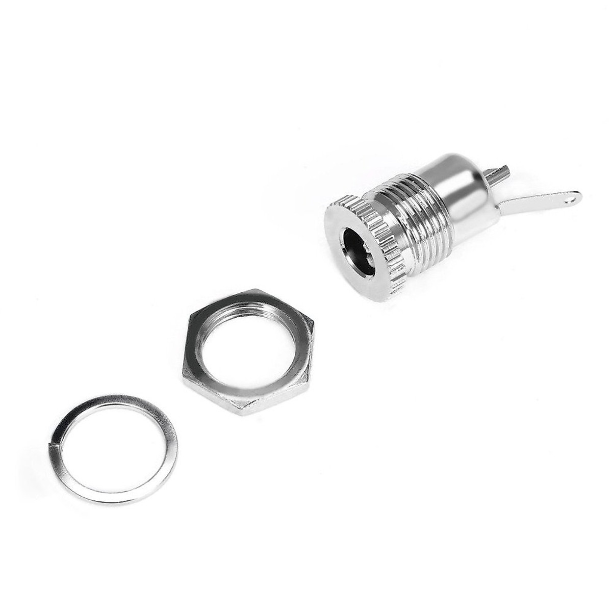 E-outstanding 5-Pack DC-099 5.5 mm x 2.1mm 30V 10A DC Power Jack Socket,Threaded Female Panel Mount Connector Adapter