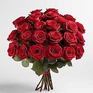 Red Roses- 50 Fresh Cut Flowers- Beautiful Gift