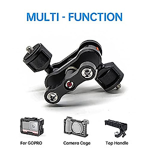 TOSICAM Articulating Magic Arm with Double Ballheads Monitor Mount,1/4" Screw for Field Monitor,Lights,Audio Recorders,Gimbal,Camera Cage,Video Shooting