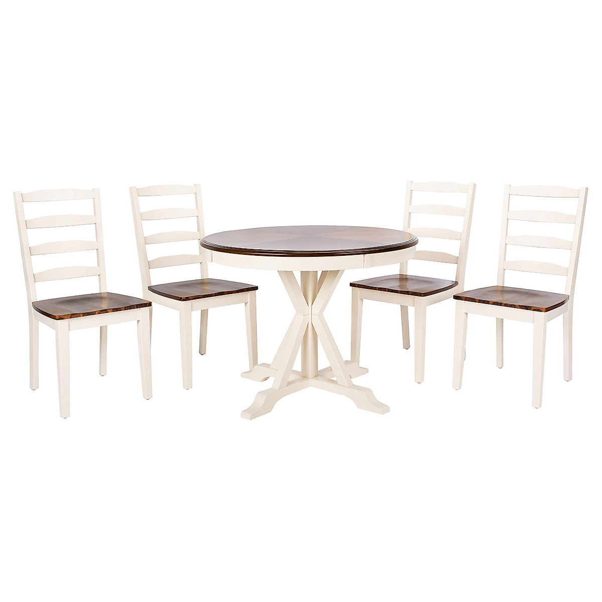Safavieh Home Collection Shay White and Natural 5-piece Dining Set