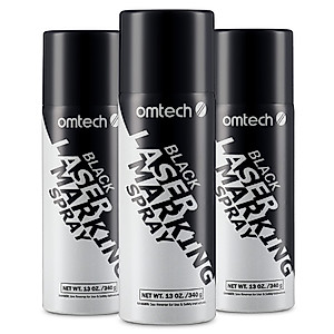 OMTech Laser Marking Spray, Metal Laser Marking Fluid for CO2 Laser Engravers, 3×13oz Aerosol Spray for Black Laser Engraving Metal, Laser Ink for Aluminum Stainless Steel Brass(3 pack)