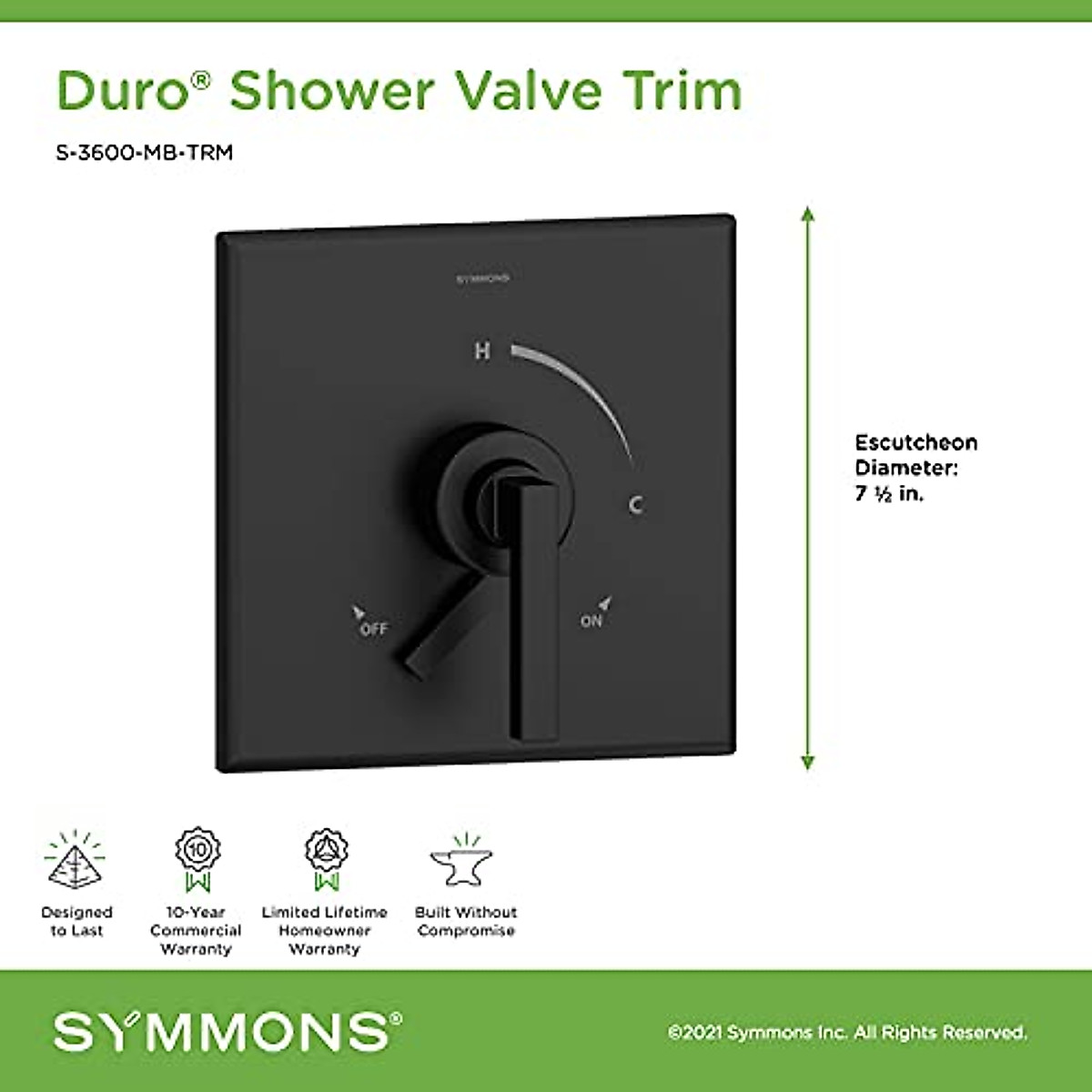 Symmons S-3600-MB-TRM Faucet-Trim-Kits, Matte Black