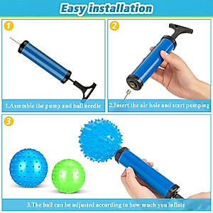 90 Pcs Knobby Balls Bulk, 4.72 Inch Soft Bouncy Balls Sensory Balls Small Inflatable Ball Spiky Massage Stress Balls Plastic Balls with Pump for Toddler Kids Indoor Outdoor Fidget Toys Party Favors