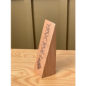 Hodor Door Stopper Natural Beech Wood Anti Slip Rubber Wedge GoT Compatible with Every Surface 2 Pack Gift Engraved Merchandise Gag