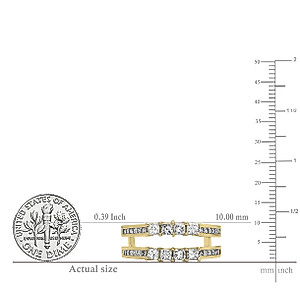 Dazzlingrock Collection Princess Diamond Double Guard Wedding Enhancer Ring for Women (0.91 ctw) in 14K Yellow Gold Size 6