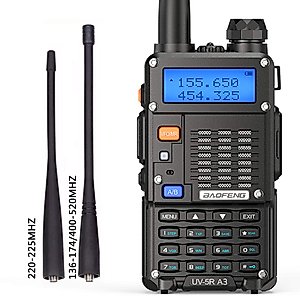 BaoFeng BF-5R A3 Tri-Band Portable Two Way Radio Ham Radio with 220 Antenna Full Kits