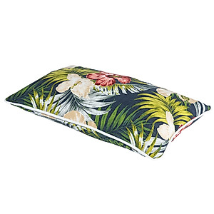 Magpie Fabrics Pack of 2 Outdoor Lumbar Pillow Case Covers 12"x20", Waterproof Rectangular Throw Pillowcase Shell Decorative Sham for Patio Garden Couch - Midnight Floral