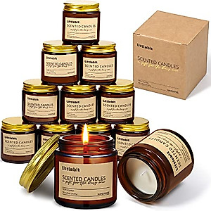 12 Pack Scented Candles Gifts for Women Men Aromatherapy Candle Bulk Soy Candles Gift Amber Jar Candles for Home Scented Stress Relief Relaxing Candle Gift Set