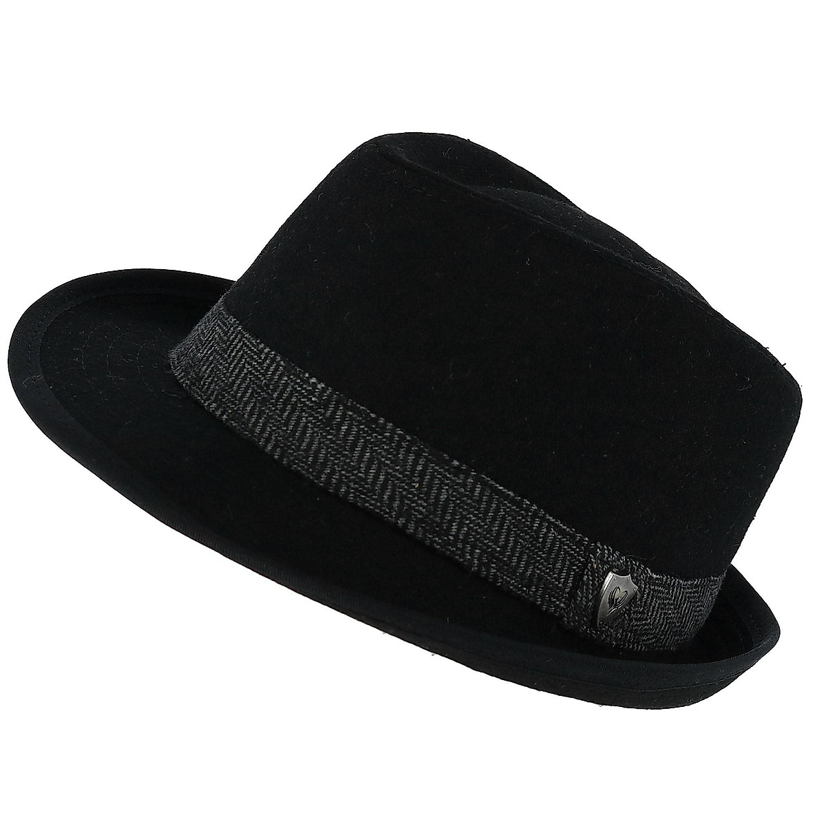 Ascentix Men’s Fedora, 2” Brim, Timeless Classic, Size 24 ¼” - 25”, XXL, Black