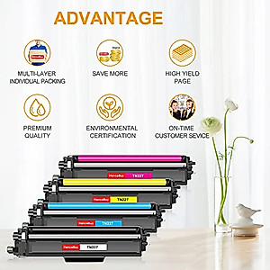 HenceBuy Compatible TN227 Toner Cartridge Replacement for Brother TN-227 TN223 Use with Brother HL-L3210CW HL-L3270CDW HL-L3290CDW MFC-L3750CDW MFC-L3710CW Printer (4 Pack, Black/Cyan/Yellow/Magenta)