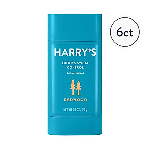 Harry's Deodorant & Antiperspirant - Odor & Sweat Control Antiperspirant for Men - Redwood (Pack of 6)