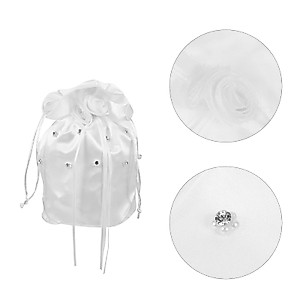 Veemoon Bride Handbag Bridal Handbag Bag White Pearl Bride Drawstring The Flowers Bridesmaid Handbag