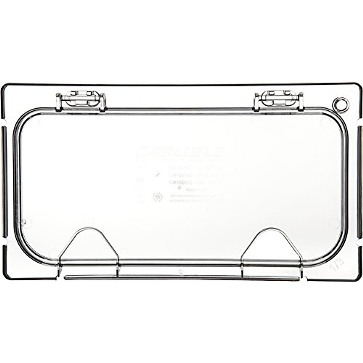 Carlisle FoodService Products CM10279Z07 Coldmaster EZ Access Lid with Notch, 1/3 Size, 0.9" Height, 13" Width, 7" Length, Polycarbonate (PC), Clear (Pack of 2)