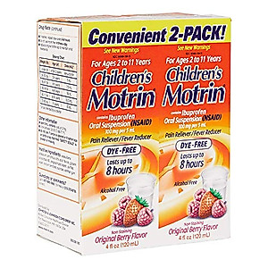 Motrin Children's Ibuprofen Oral Suspension Original Berry Flavor - 4 oz, Pack of 2
