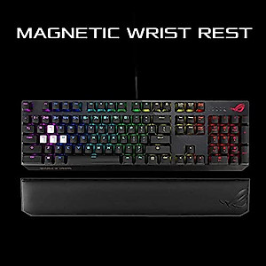 ASUS RGB Mechanical Gaming Keyboard - ROG Strix Scope Deluxe | Cherry MX Silent Red Switches | 2X Wider Ctrl Key for FPS Precision | Gaming Keyboard for PC (Renewed)