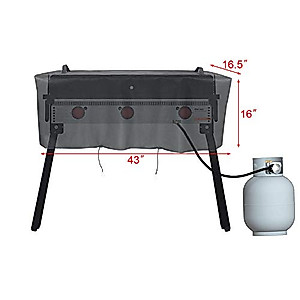 Hisencn Patio Grill Cover for Camp Chef 3 Burner Propane Stove, Heavy-Duty Water Proof Grill Cover Fits Models of PRO90 TB90LW TB90LWG TB90LWG15 DB90D SPG90B, Black