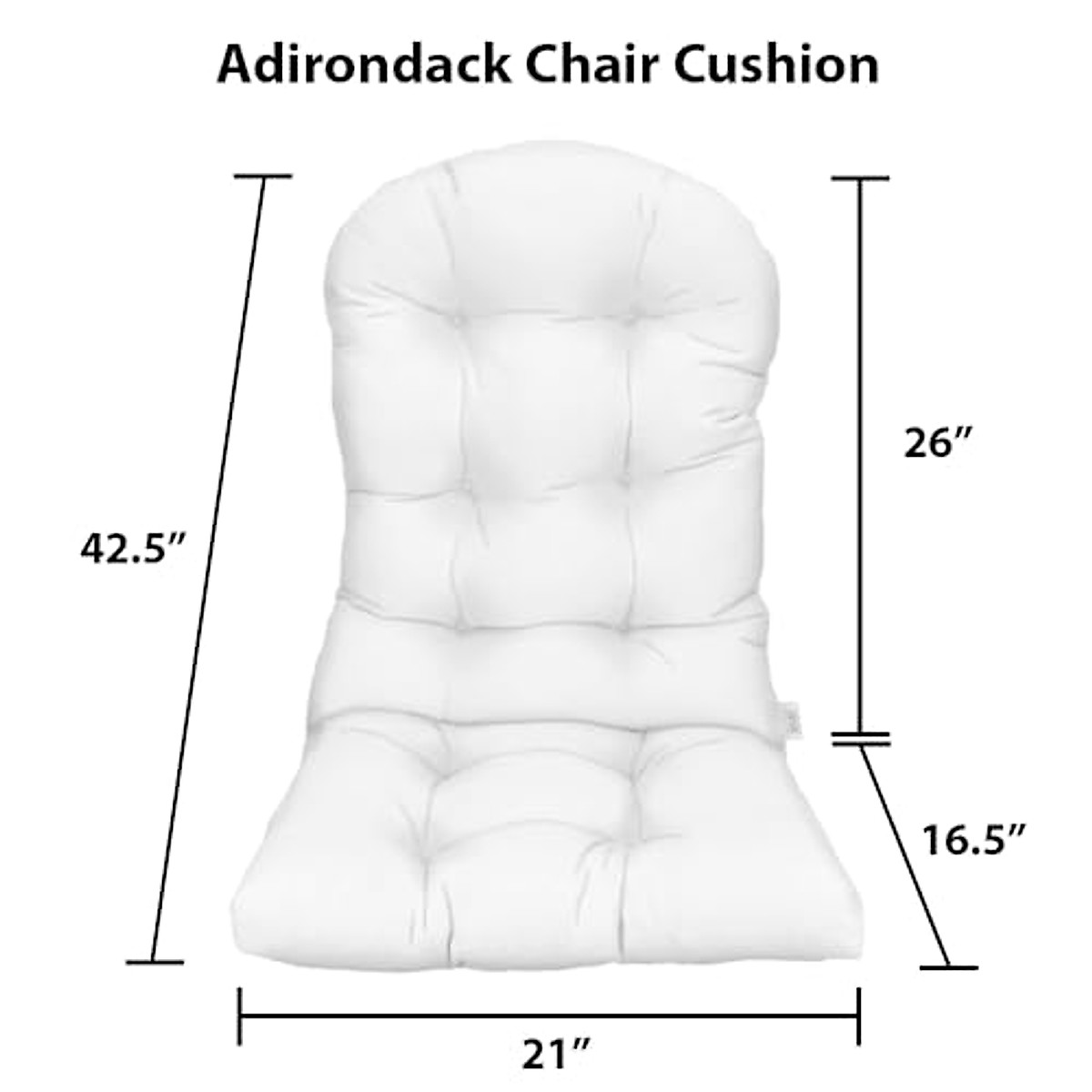 RSH DECOR: Tufted Adirondack/Rocking Chair Cushion | 42.5” x 21” | All-Weather Spun Fabric | Water and Fade-Resistant | Outdoor Cushion for Patio Furniture | Twilight Tropical Leaf